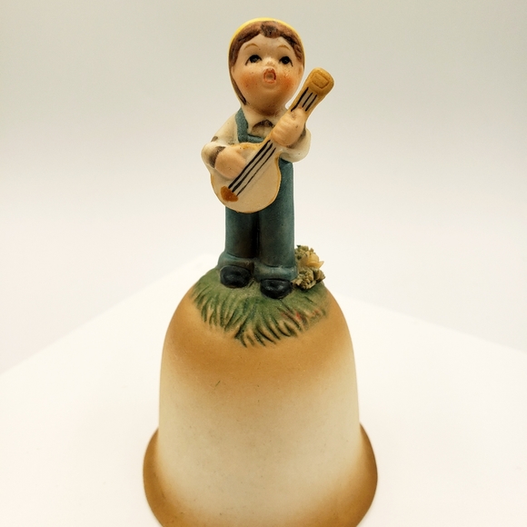 Vintage | Accents | Vintage Porcelain Bell Country Boy Playing Banjo ...